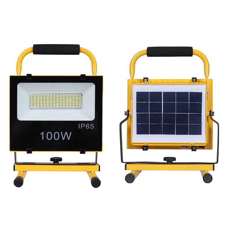100w Portable Solar Powered Work Light With 6 8lighting Time 0964